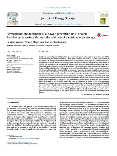 Pdf Performance Enhancement Of A Power Generation Unitorganic