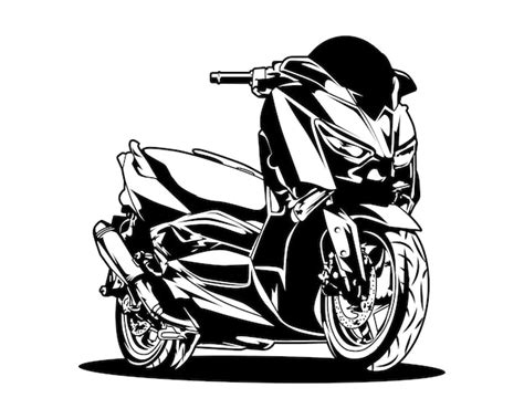 흑인과 백인 스쿠터 오토바이 벡터 일러스트 레이 션 프리미엄 벡터