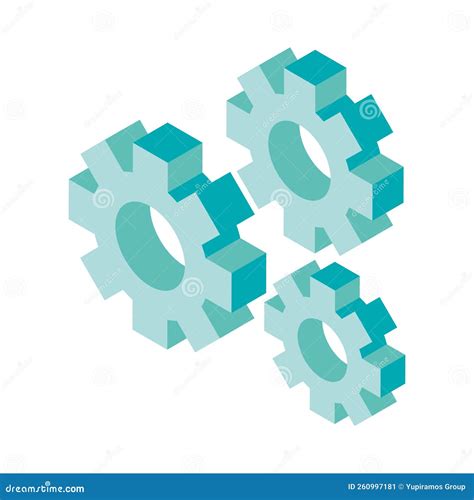 Isometric Gears Settings Stock Vector Illustration Of Settings