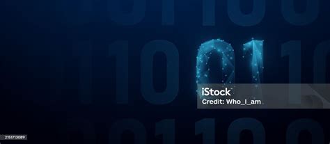 파란색 디지털 바이너리 코드 배경입니다 Low Polygonal Wireframe Linear And Mesh 그림 0에 대한