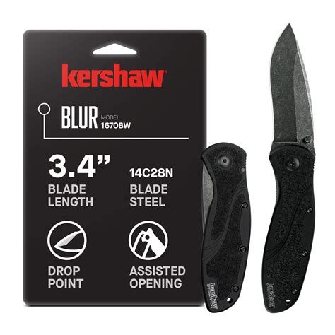 Kershaw Folding Knife 1670bw Blackwash Steel Blade