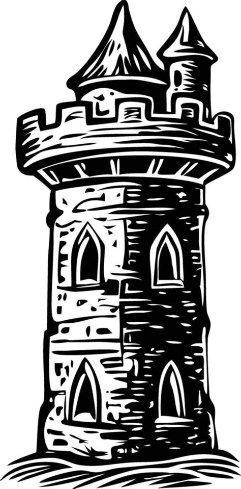 Sketchy Illustration Of A Medieval Tower 56399416 Vector Art At Vecteezy