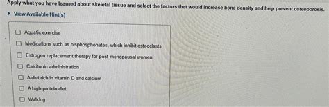 Answered Apply What You Have Learned About Skeletal Tissue And Select Kunduz