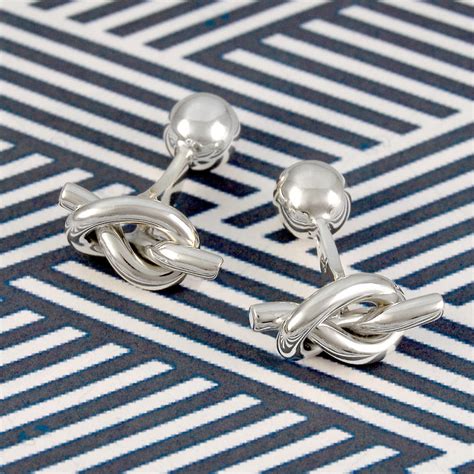 Solid Silver Knot Mens Cufflink T By Otis Jaxon