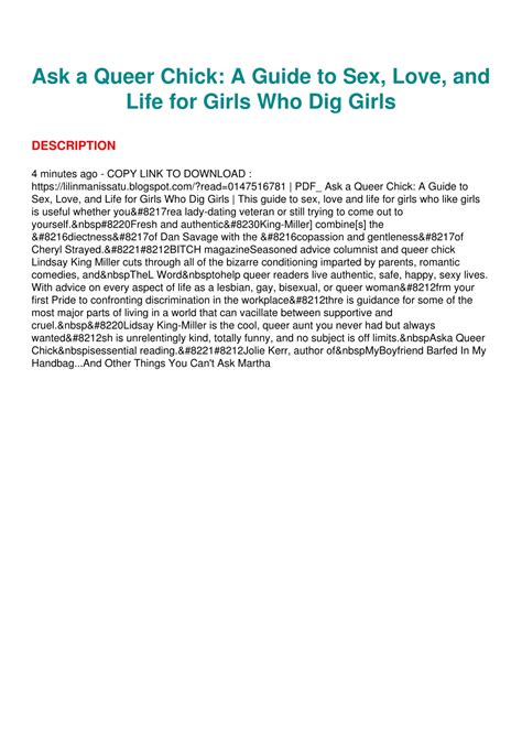 PPT PDF DOWNLOAD EBOOK Ask A Queer Chick A Guide To Sex Love And Life For Girls