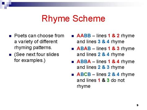 Rhyme Scheme N N Poets Can Choose From A Variety Of Different Rhyming Patterns Writing