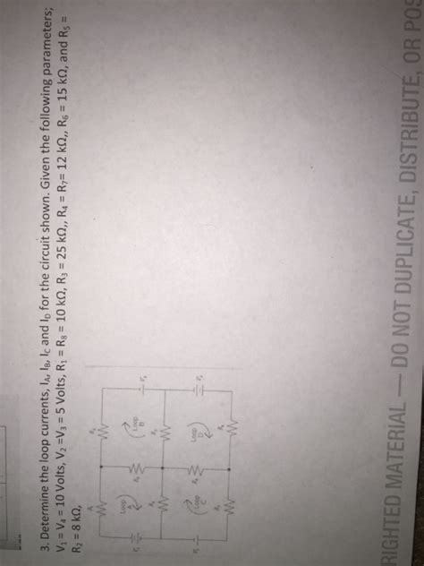 Solved 3 Determine The Loop Currents Ia Ib Ic And Id