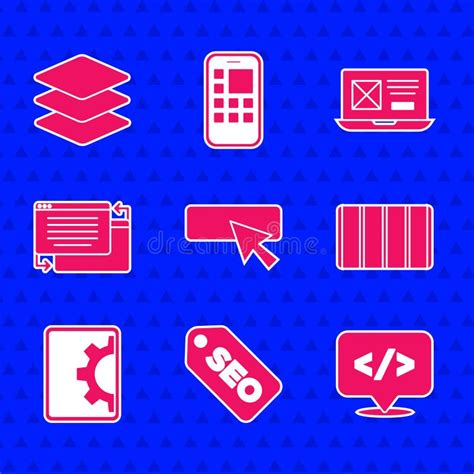 Set Ui Or Ux Design Seo Optimization Front End Development Color Palette Guide Web And