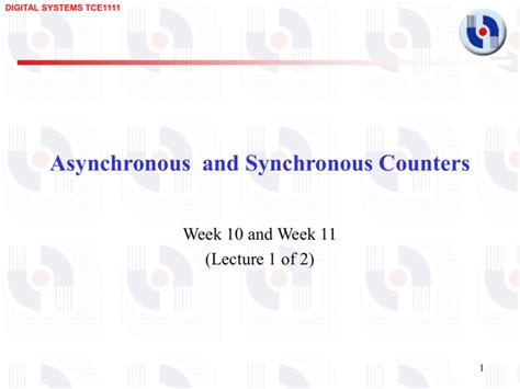 Asynchronous And Synchronous Counters Digital Systems Presentation