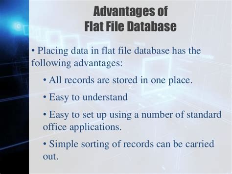 Advantages Disadvantages Flat File Relational Databases Cleverexplorer
