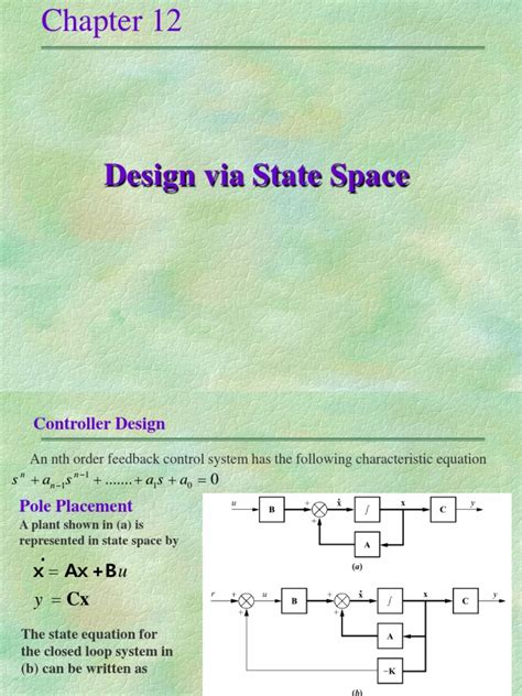 Lect11 Design Via State Space Pdf Control Theory Matrix Mathematics