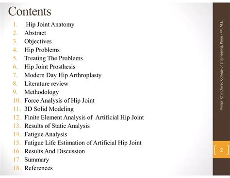 Fatigue Life Estimation Of Human Artificial Hip Joint Based On Modeling And Simulation Ppt