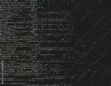 Corrupted Source Code Modern Vector Illustration About Computer Security Abstract Ascii Glitch