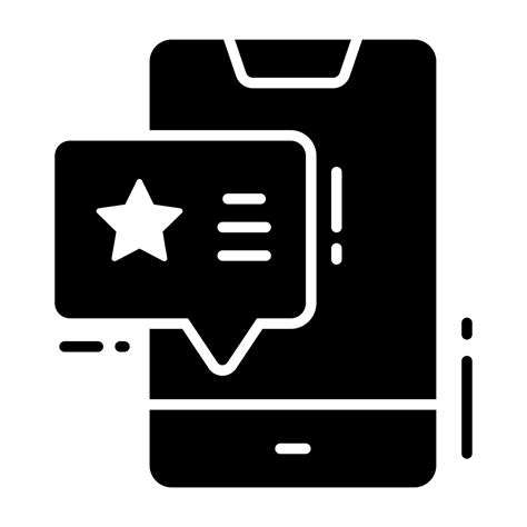 Star Inside Chat Bubble With Mobile Denoting Mobile App Rating Vector Vector Art At