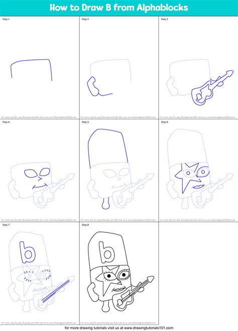 How To Draw B From Alphablocks Alphablocks Step By Step