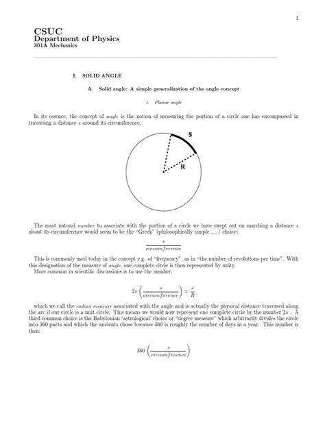 Solid Angle Edited Pdf Pdf Angle Sphere