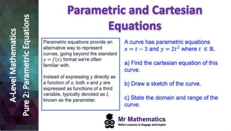 Parametric And Cartesian Equations Mr