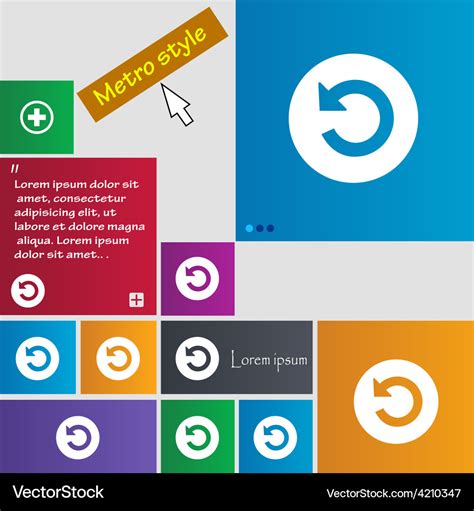 Icon Sign Metro Style Buttons Modern Interface Vector Image