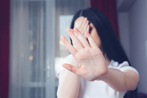 Premium Photo The Girl Covered Her Face