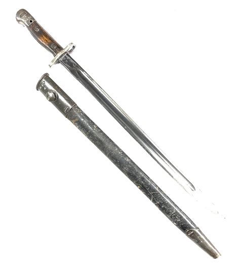 Ww British Model Smle Blade Bayonet With Scabbard Enemy Militaria