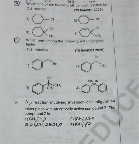 Sn2 Reaction Involving Inversion Of Configuration Takes Place With An Op