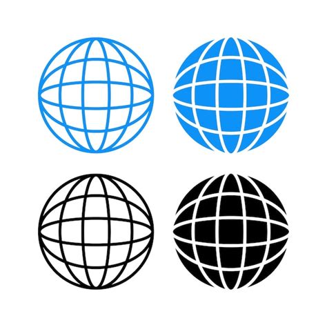 Premium Vector Globe Grid Blue And Black Set