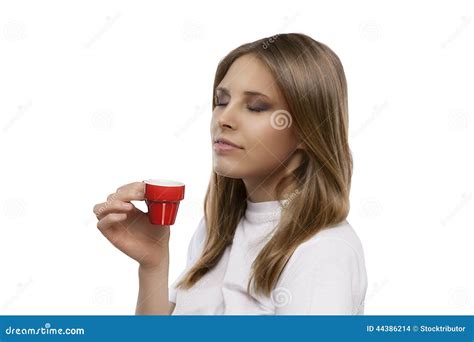 Girl Drinks A Coffee Stock Photo Image Of Coffee Enjoy
