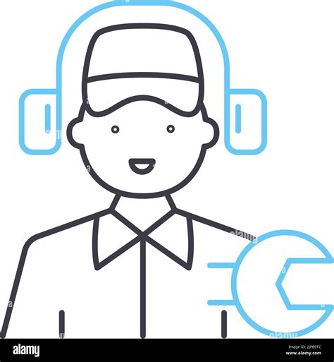 Tech Support Line Icon Outline Symbol Vector Illustration Concept Sign Stock Vector Image