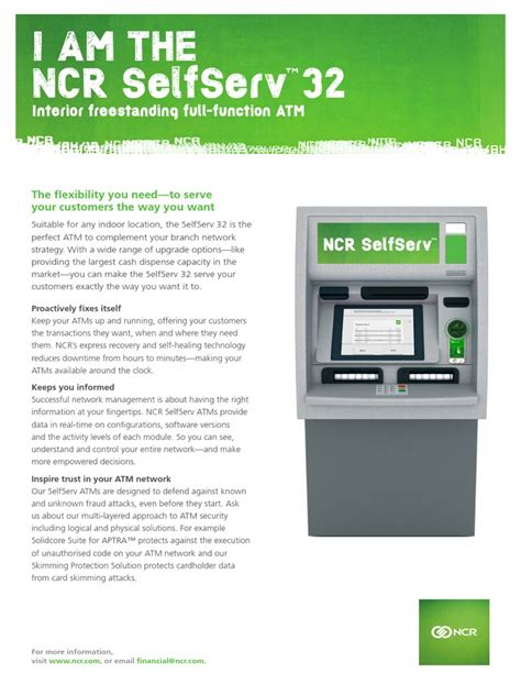 Fin Ncr Selfserv 32 Ds Uk5 Pdf Automated Teller Machine Trademark