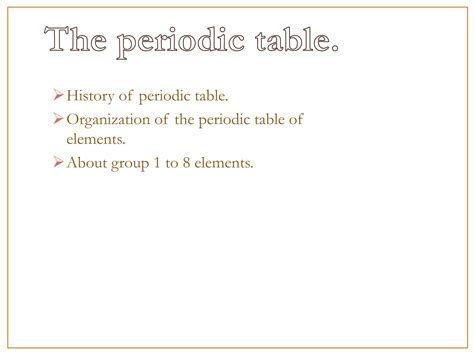 SOLUTION The Periodic Table Studypool