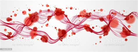 흐르는 에너지 입자 혼합 된 점의 이중 분할 파 곡선점 3d 상호 선 벡터 효과 그림입니다 3d 미래 지향적 인 기술 스타일 과학에 대한 스톡 벡터 아트 및 기타 이미지