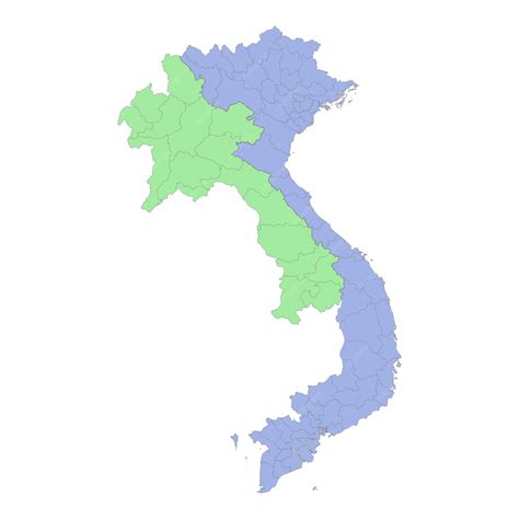 Mapa Político De Alta Calidad De Vietnam Y Laos Con Fronteras De Las