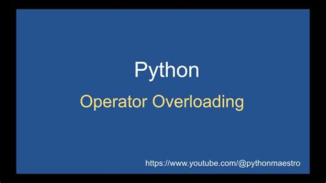 python operator overloading python coding programming youtube