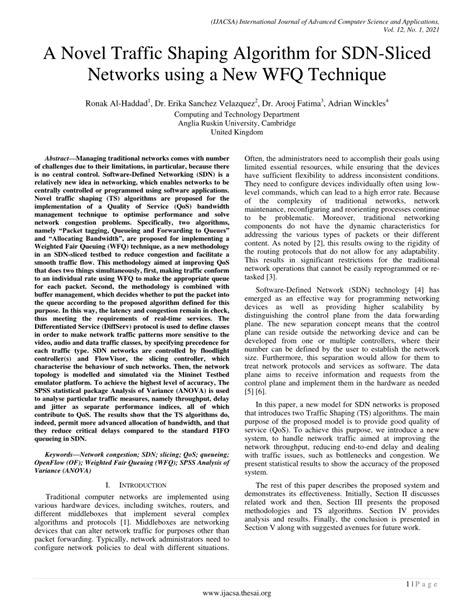 Pdf A Novel Traffic Shaping Algorithm For Sdn Sliced Networks Using A New Wfq Technique