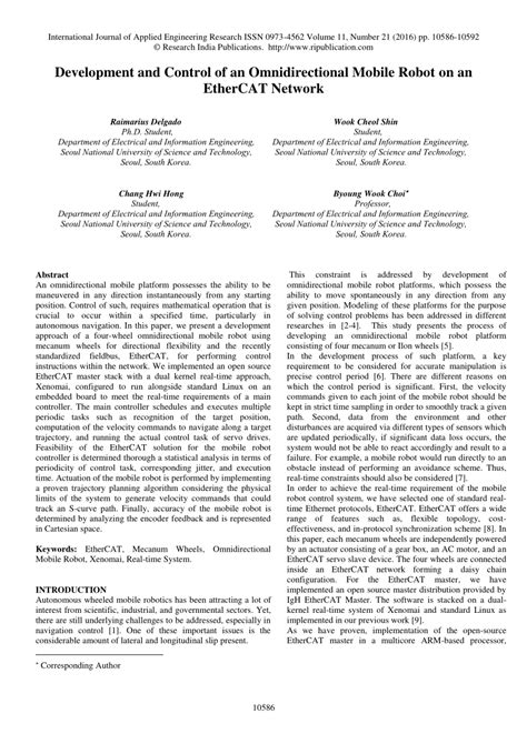 Pdf Development And Control Of An Omnidirectional Mobile Robot On An