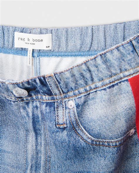 Rb Miramar Elastic Waist Denim And Printed Sweatpants Rag And Bone