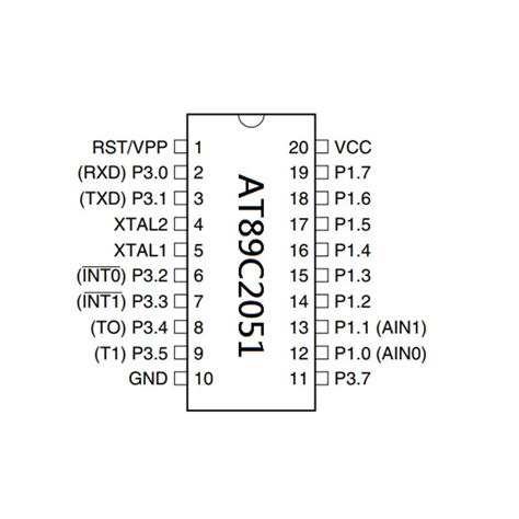 At89c2051 Microcontroller Dip 20 At89c51 Microcontroller Microcontroller Ic 8051