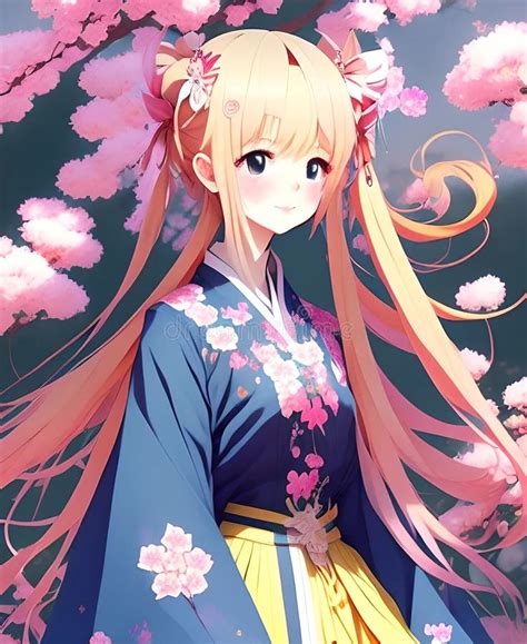 Anime Girls Kimono Stock Illustrations 111 Anime Girls Kimono Stock