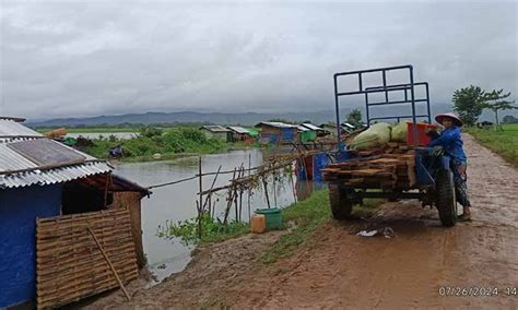 Dvb မိုးဗြဲရေကာတာတံခါးဖွင့်ချလိုက်သဖြင့် စစ်ဘေးရှောင်များ အရေးပေါ် ပြောင်းရွှေ့