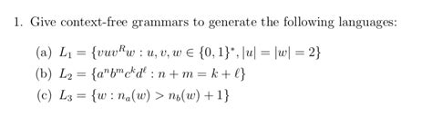 Solved Give Context Free Grammars To Generate The Chegg
