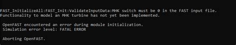 OpenFAST MHK Error Issue 1257 OpenFAST Openfast GitHub