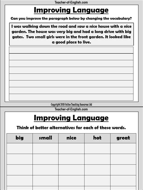 improving vocabulary pdf career and growth language arts and discipline