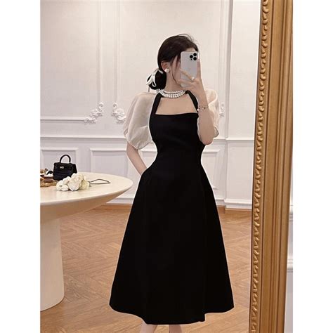 Jual Basic Id Fashion Dres Lengan Pendek Kombinasi Dres Korean Style Dres Wanita Shopee
