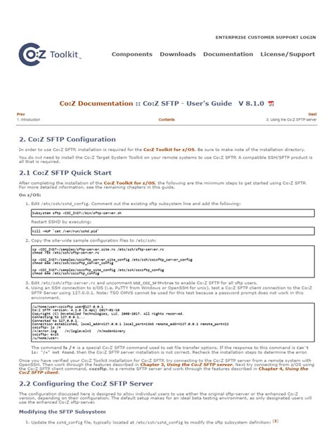 Co Z Sftp Configuration Pdf Secure Shell Command Line Interface