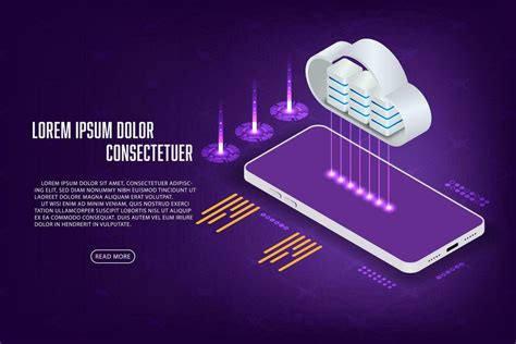 Vector Isometric Mobile User Login Security Transfer Data With Clouud 23809877 Vector Art At