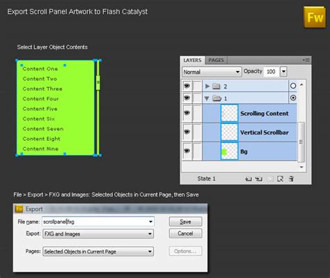 Fireworks To Flash Catalyst Scrollbar Panel Toolkit Heathrowe