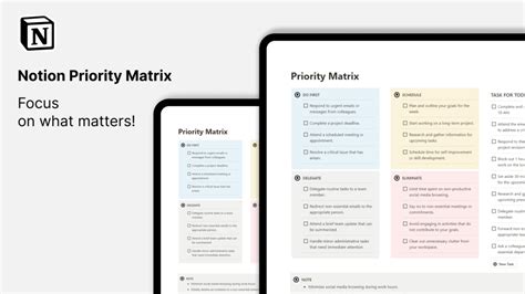 Notion Priority Matrix Template
