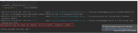 Springboot启动报错 Disconnected From The Target Vm Address 12700161180 Transport Socket