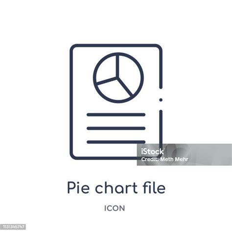 비즈니스 개요 컬렉션에서 선형 원형 차트 파일 아이콘입니다 흰색 배경에 고립 된 얇은 선 원형 차트 파일 아이콘입니다 파이 차트 파일 유행 그림 0명에 대한 스톡 벡터 아트