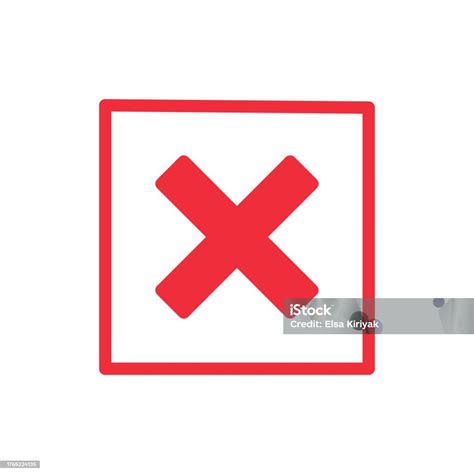 Cross Icon Red Failed Or Mistake Line Icon Error Mark Icon Symbol Vector Stock Illustration